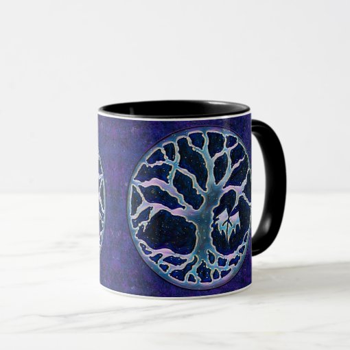 Tree of Life Mug in Royal Blue and Purple | Zazzle