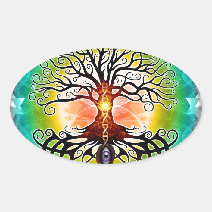 Tree Of Life Oval Sticker | Zazzle.com