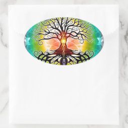 Tree Of Life Oval Sticker | Zazzle