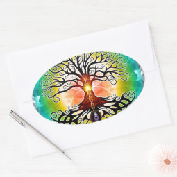 Tree Of Life Oval Sticker | Zazzle