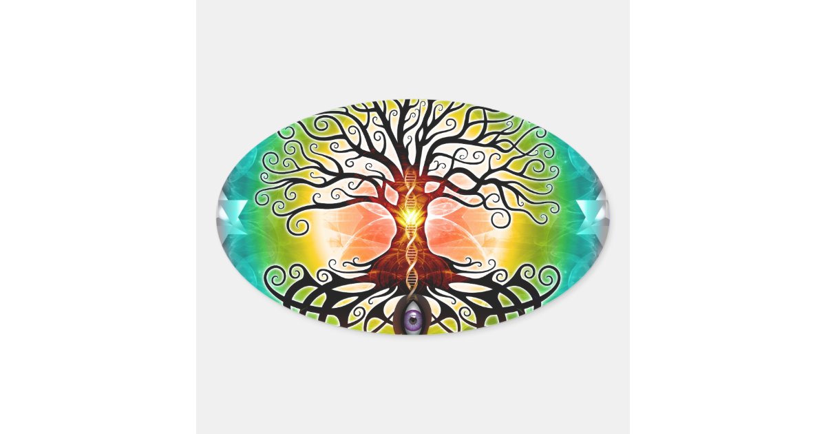 Tree Of Life Oval Sticker | Zazzle