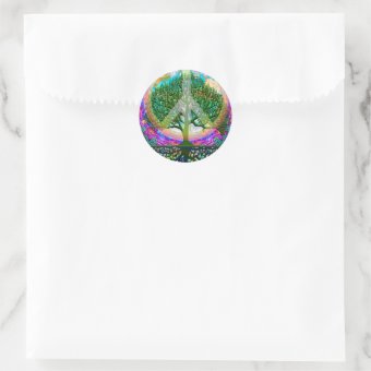Tree of Life Peace Classic Round Sticker | Zazzle