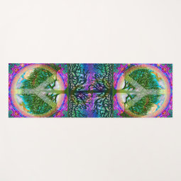 Tree of Life Peace Symbol Namaste Yoga Mat | Zazzle