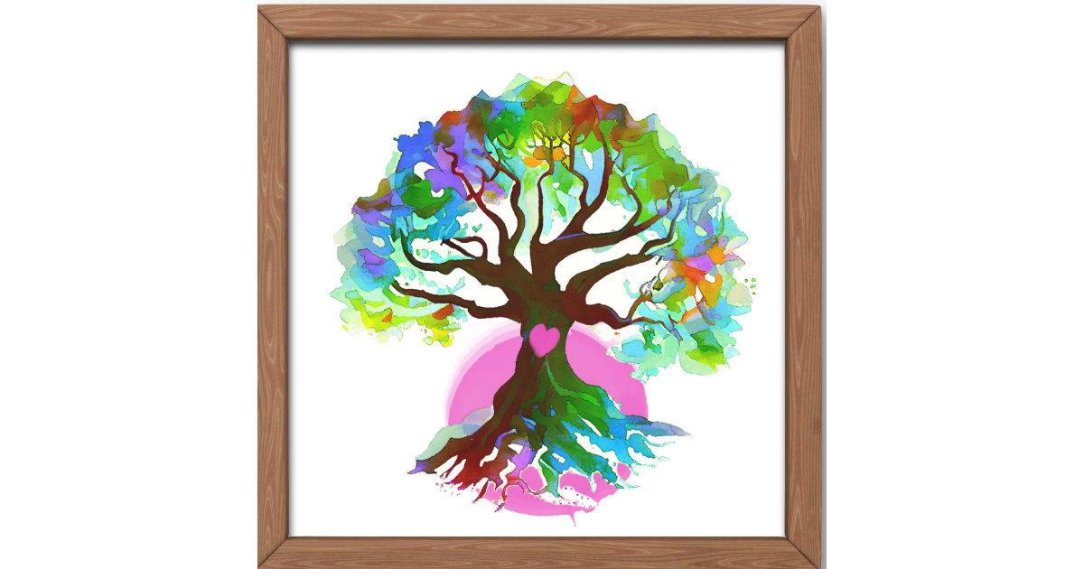 Tree of Life Pink Heart Poster | Zazzle