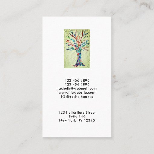 Tree of Life Professional Green Business Card | Zazzle