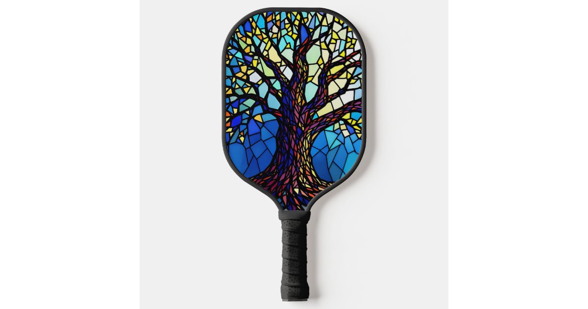 Tree of Life Shattered Glass Mosaic Pickleball Paddle | Zazzle