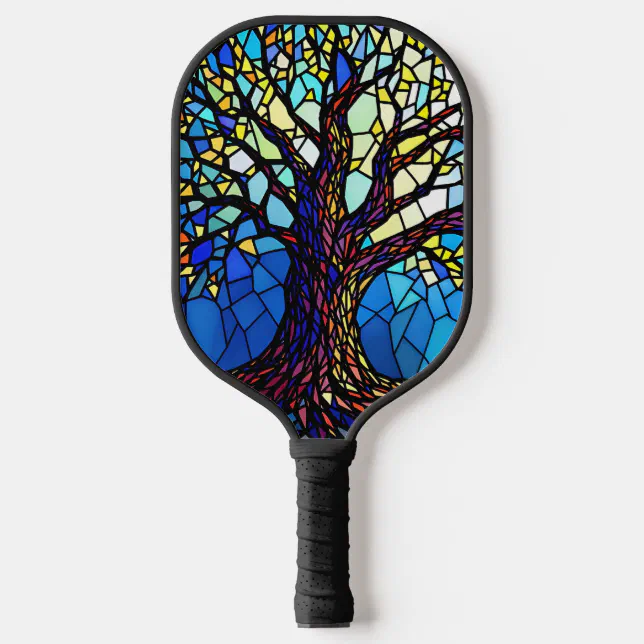 Tree of Life Shattered Glass Mosaic Pickleball Paddle | Zazzle