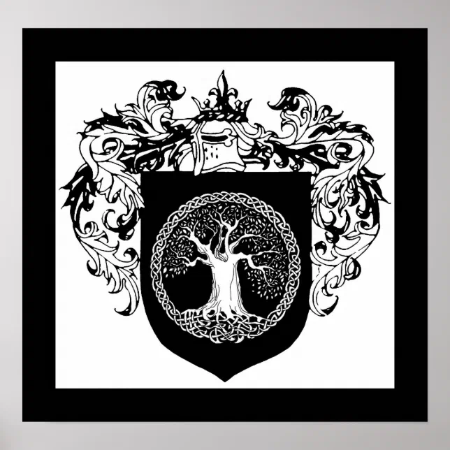 Tree of Life Shield of Arms Poster | Zazzle