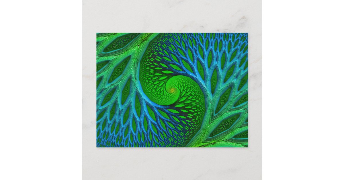 Tree Of Life Spiral Fractal Postcard | Zazzle