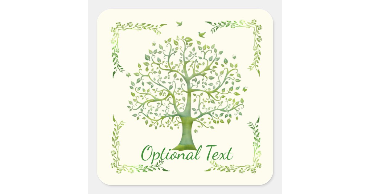 Tree of Life Square Sticker | Zazzle