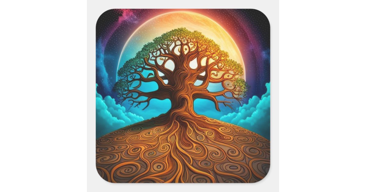 Tree of Life Square Stickers | Zazzle