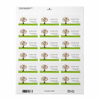 Tree of Life Symbol Elegant Nature Green Label | Zazzle