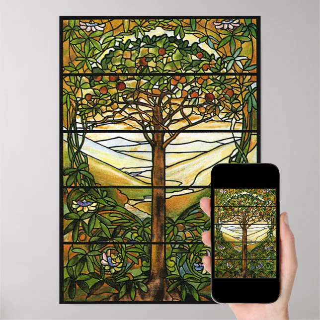 Tree of Life/Tiffany Stained Glass Window Poster | Zazzle