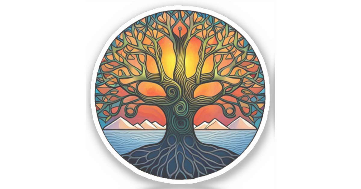 Tree of Life Vinyl Sticker | Zazzle
