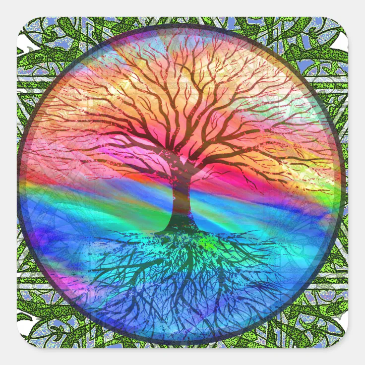 Tree of Life - Vitality Square Sticker | Zazzle