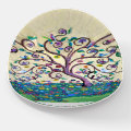 Tree of life with flowers and birds paperweight | Zazzle