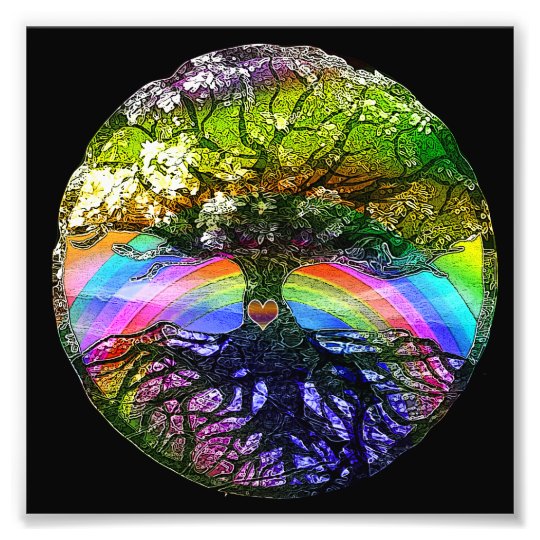 Tree of Life with Rainbow Heart Photo Print | Zazzle.com