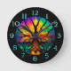 Tree of Life with Rainbow Round Clock | Zazzle