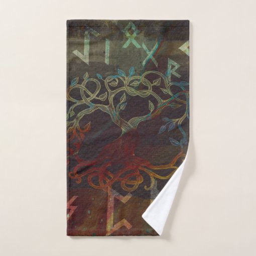 Tree of life -Yggdrasil - and runes Bath Towel Set | Zazzle