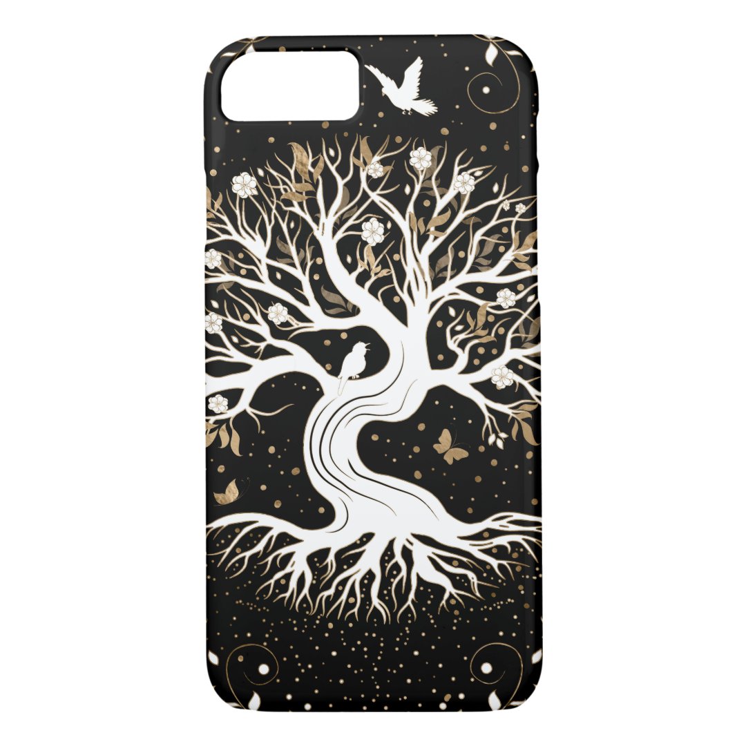 Tree of Life - Yggdrasil - black white and gold Case-Mate iPhone Case ...