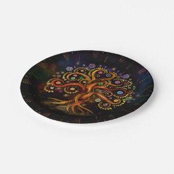 Tree of Life - Yggdrasil - Rainbow Swirl Paper Plates | Zazzle