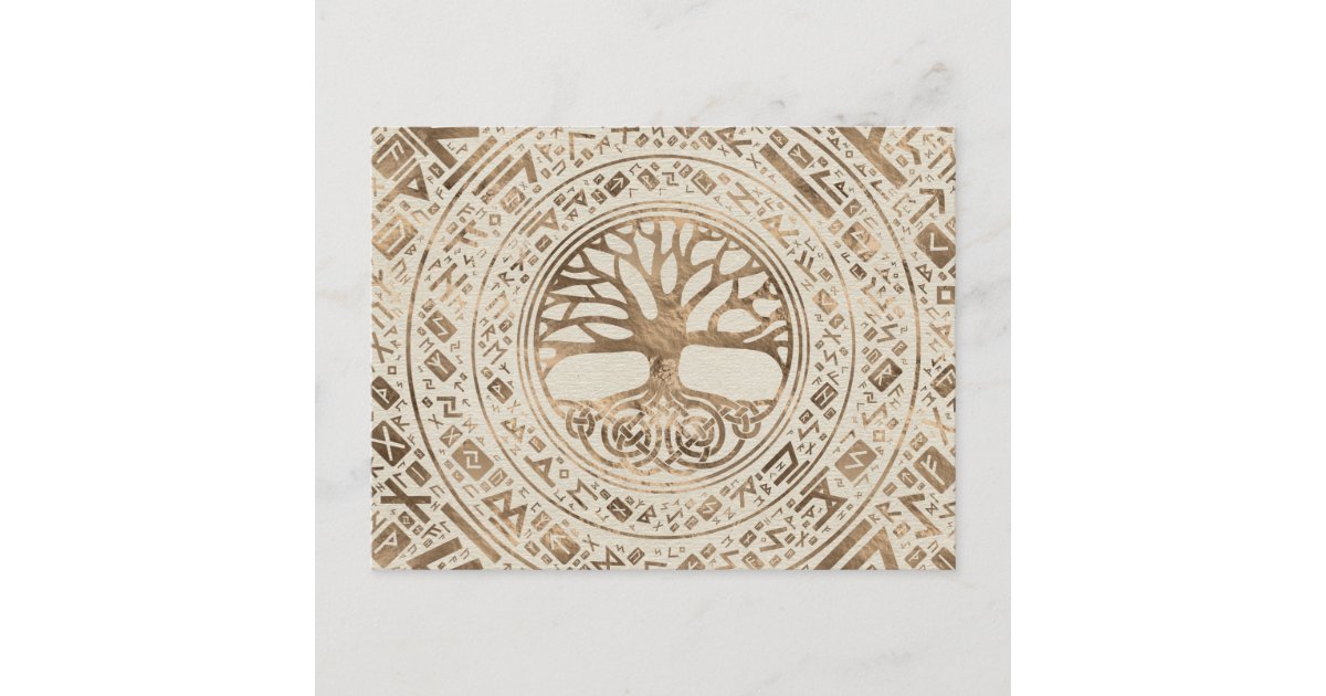 Tree of life -Yggdrasil Runic Pattern Postcard | Zazzle
