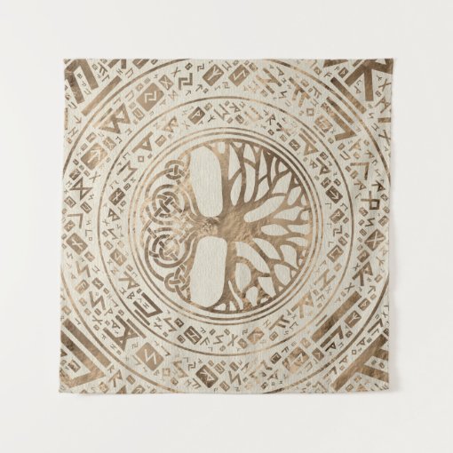 Tree of life -Yggdrasil Runic Pattern Tapestry | Zazzle