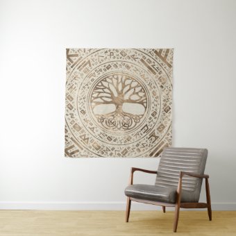 Tree of life -Yggdrasil Runic Pattern Tapestry | Zazzle