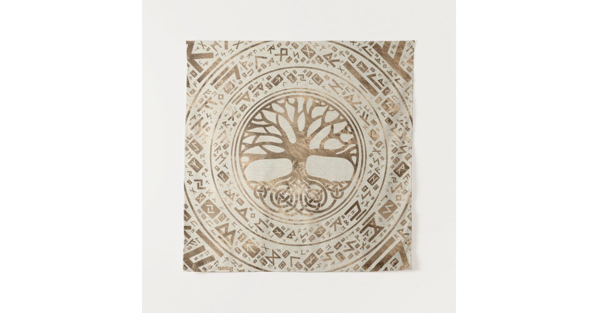 Tree of life -Yggdrasil Runic Pattern Tapestry | Zazzle