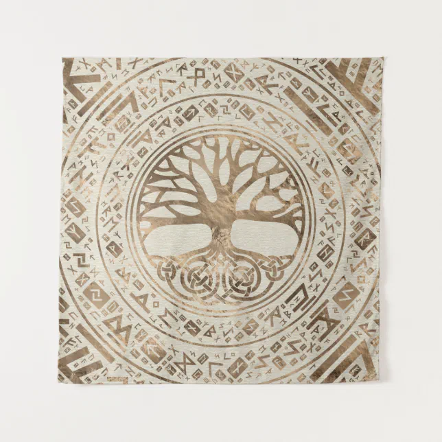 Tree of life -Yggdrasil Runic Pattern Tapestry | Zazzle