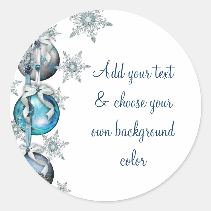 Tree Ornaments Blue Snowflakes Christmas Stickers | Zazzle.com