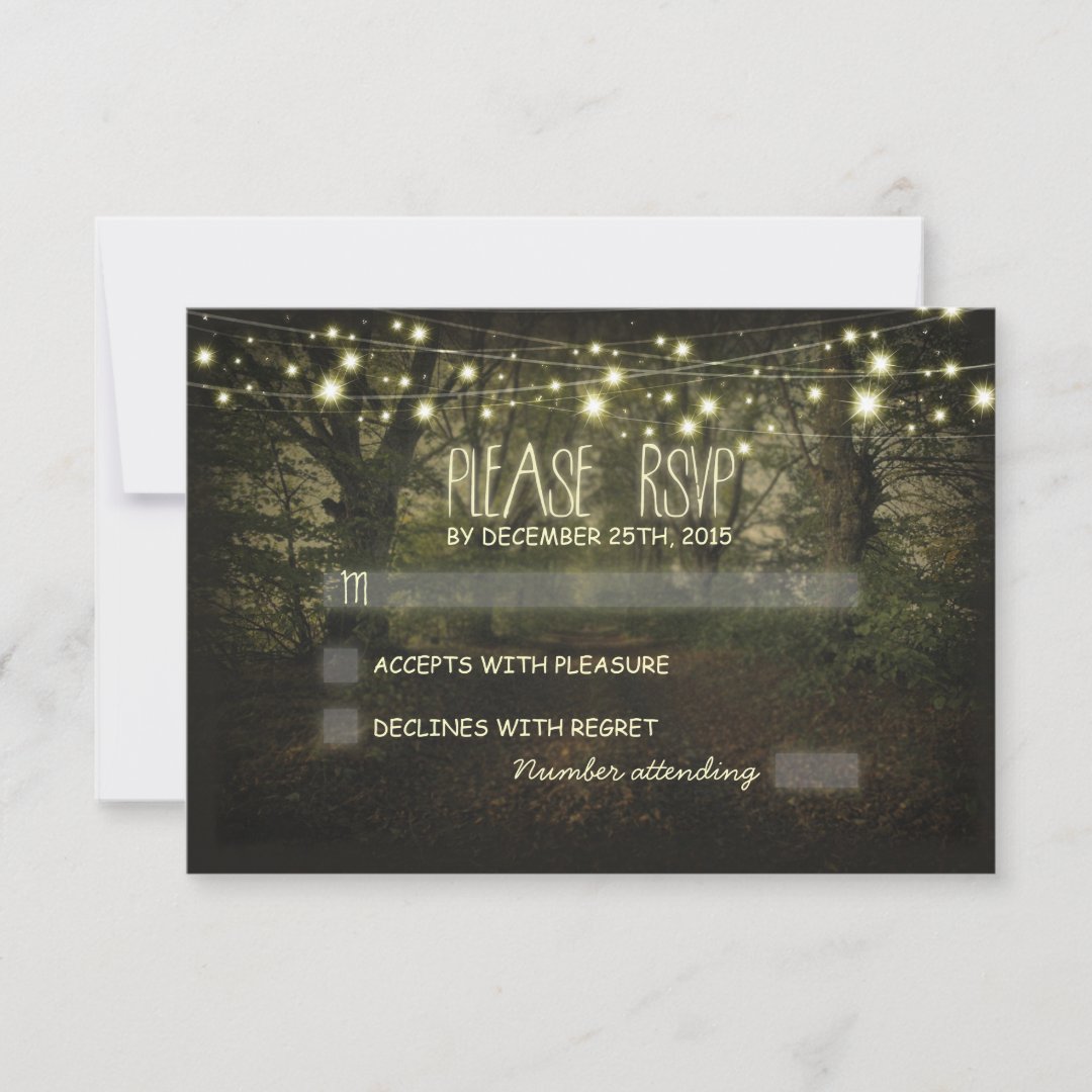 Tree Path rustic wedding RSVP cards | Zazzle