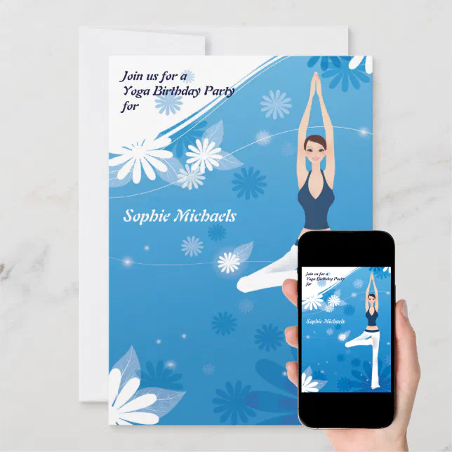 Tree Pose Yoga Party Invitation | Zazzle