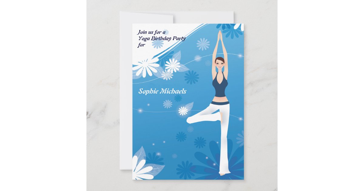 Tree Pose Yoga Party Invitation | Zazzle