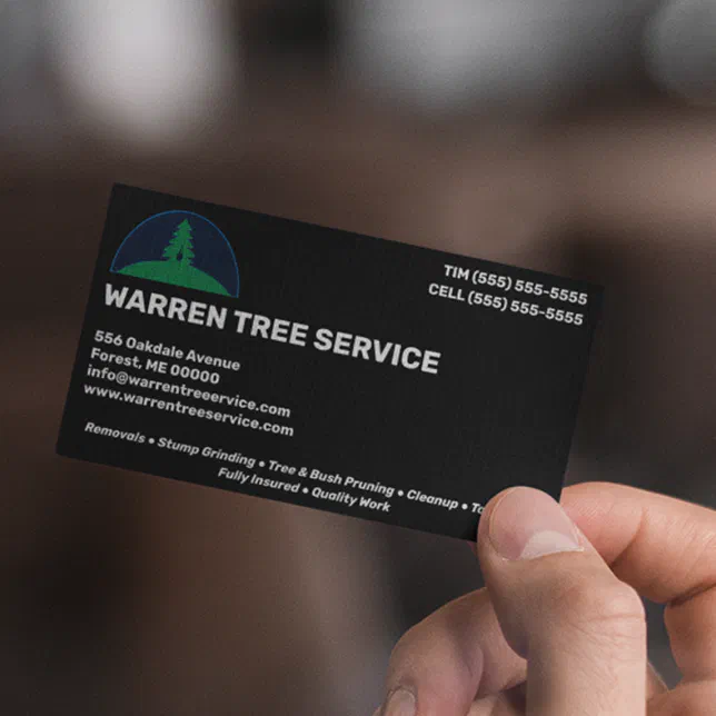 Tree Removal Service Company Business Card | Zazzle