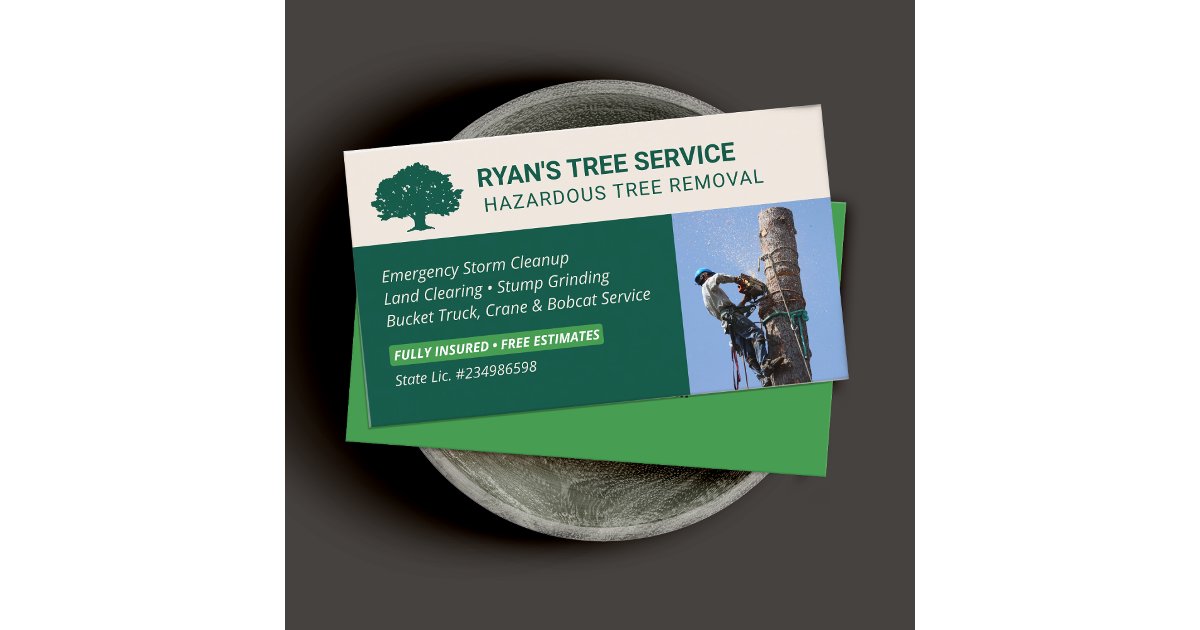 Tree Removal Service Photo Business Card | Zazzle