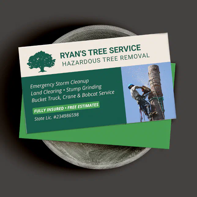Tree Removal Service Photo Business Card | Zazzle