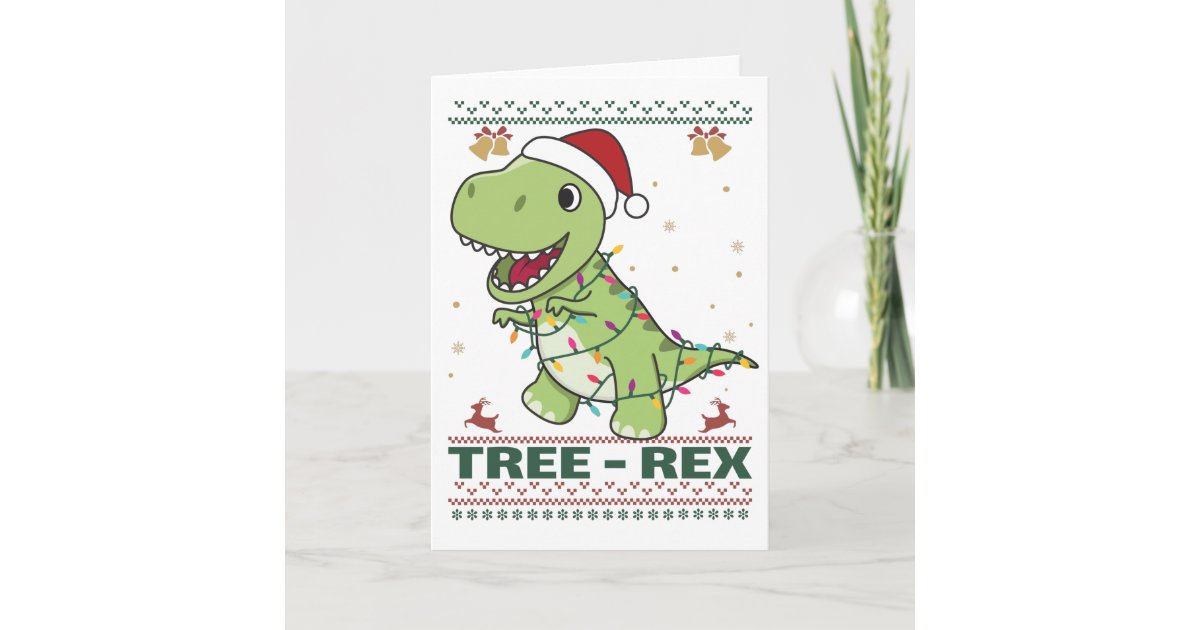Tree-Rex Funny Dinosaur Pun T-Rex Card | Zazzle