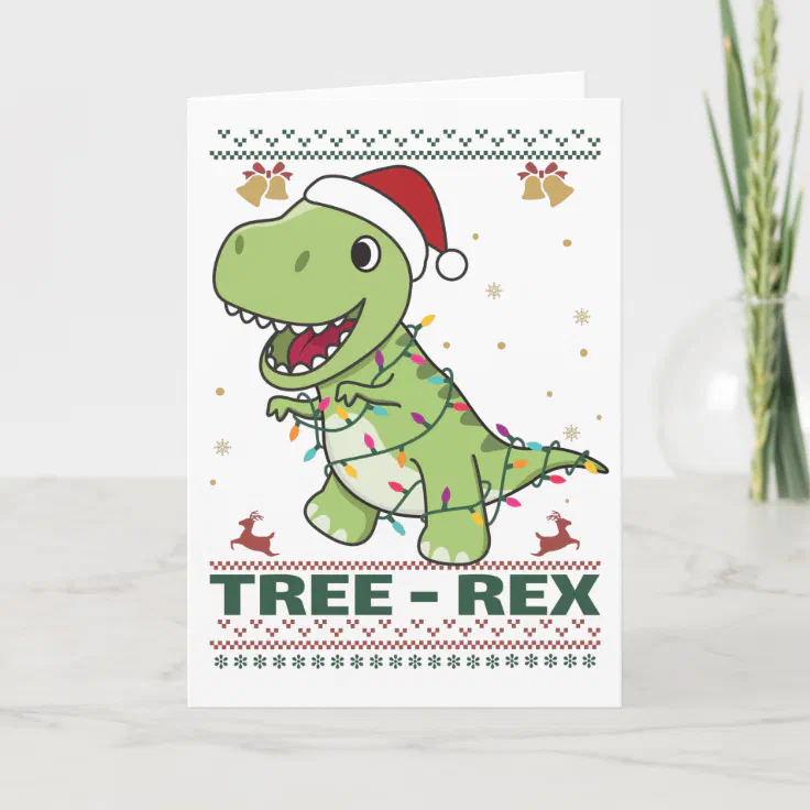 Tree-Rex Funny Dinosaur Pun T-Rex Card | Zazzle