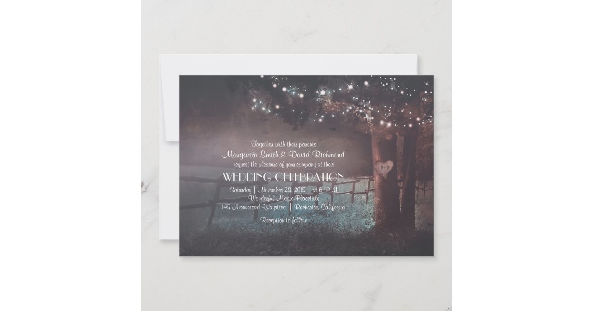 Tree Rustic Summer Outdoor Wedding invitation | Zazzle
