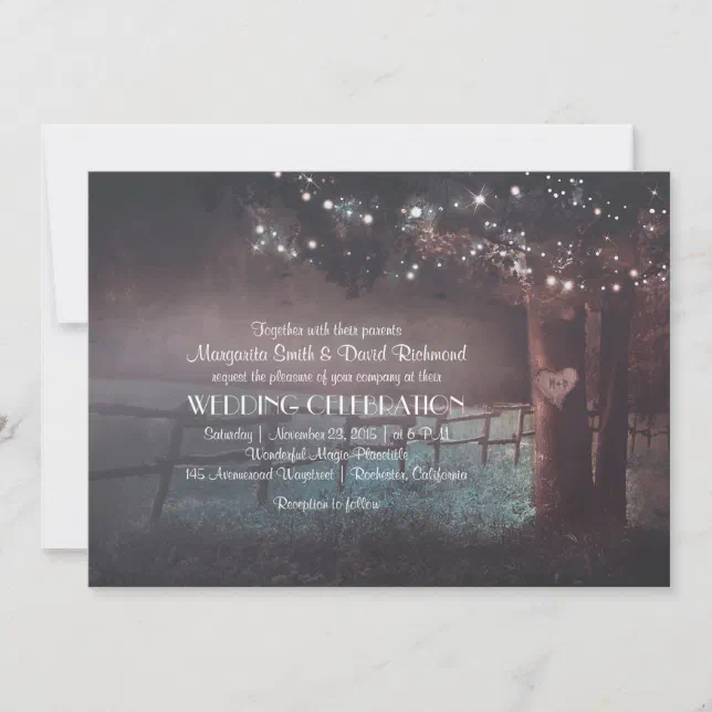 Tree Rustic Summer Outdoor Wedding invitation | Zazzle