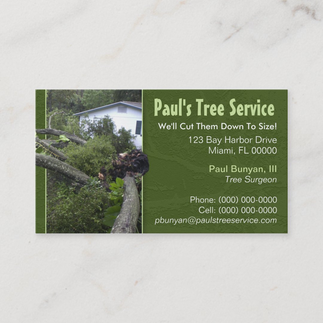 Tree Service Business Card | Zazzle