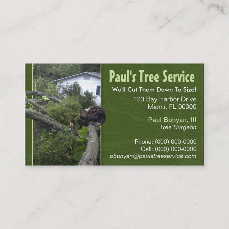 Tree Service Business Card | Zazzle