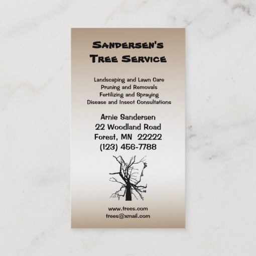 Tree Service Business Card | Zazzle
