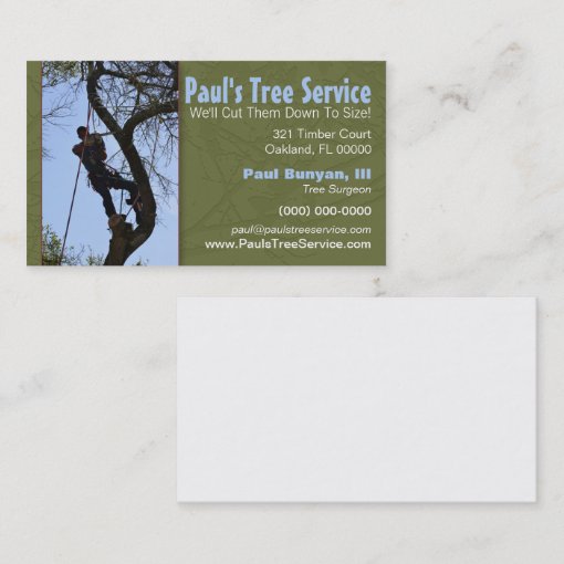 Tree Service Business Card | Zazzle