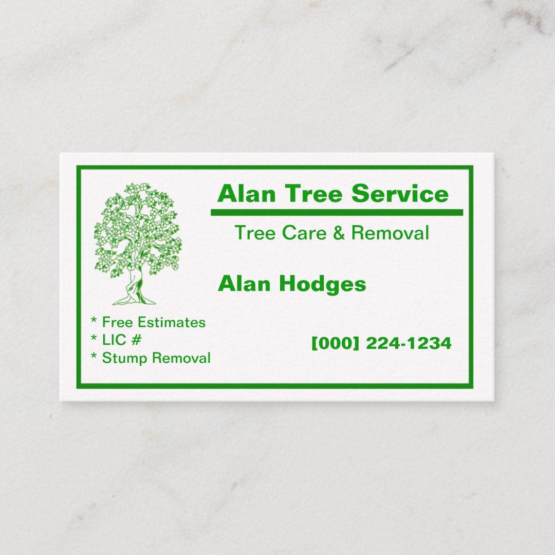 Tree Service Business Card | Zazzle