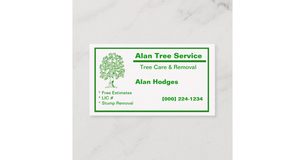 Tree Service Business Card | Zazzle