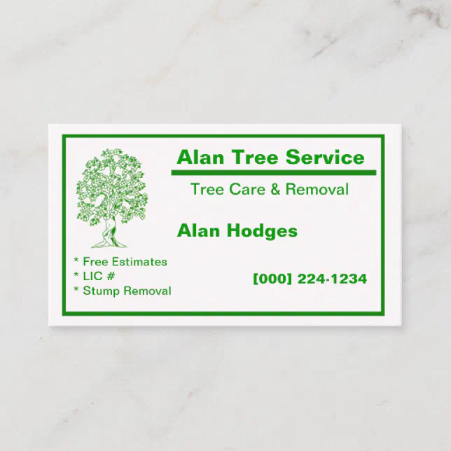 Tree Service Business Card | Zazzle