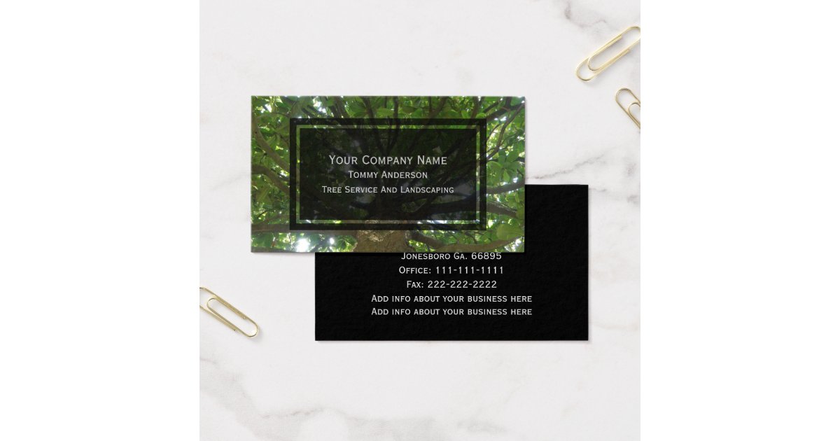 Tree Service Business Cards | Zazzle.com