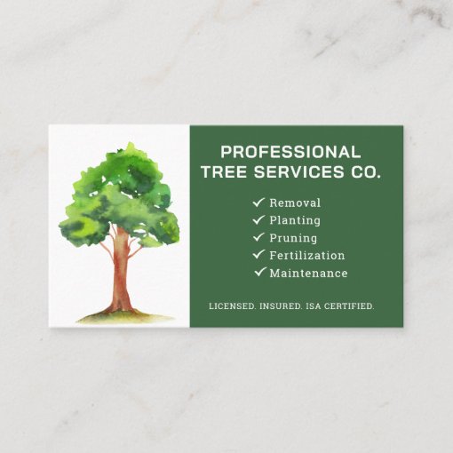 Tree Service Company Business Card | Zazzle